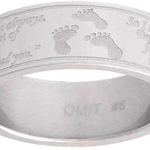 J127 - CTR RING Stainless Steel "Footprints" Full Poem (7.5)