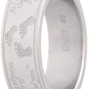 J127 - CTR RING Stainless Steel "Footprints" Full Poem (7.5)