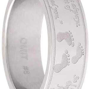 J127 - CTR RING Stainless Steel "Footprints" Full Poem (7.5)