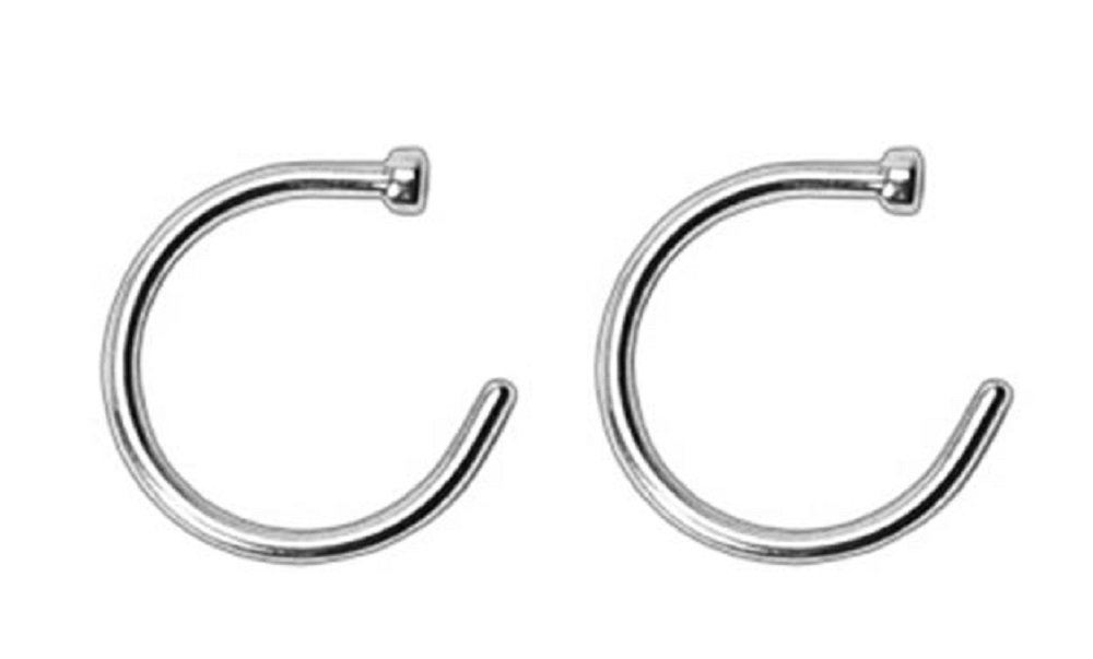 (2pcs) 20g Nose Ring Hoop 316L Surgical Steel 20G 5/16"