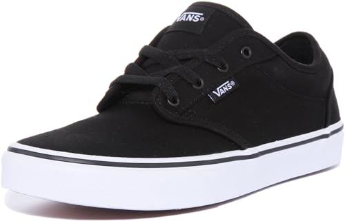 Vans Low-Top Sneakers, Canvas/Black/Black, 3 US Unisex Little Kid