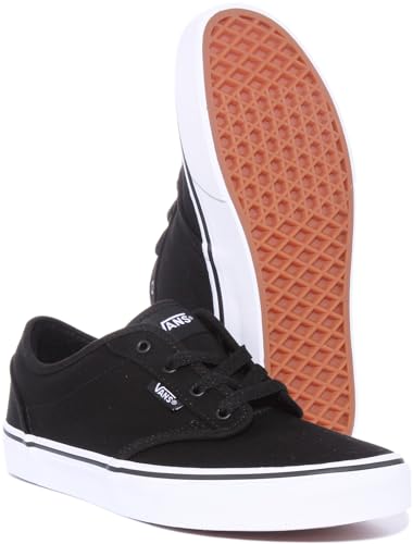 Vans Low-Top Sneakers, Canvas/Black/Black, 3 US Unisex Little Kid