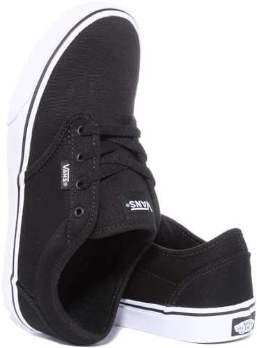 Vans Low-Top Sneakers, Canvas/Black/Black, 3 US Unisex Little Kid