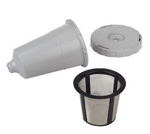 reusable k-cup coffee filter exclusive to the keurig home brewing system - keurig my k-cup replacement coffee filter set 3 pieces gray color fits b31 b40 b50 b60 b70