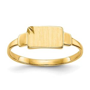 icecarats 14k yellow gold custom engraved signet ring handmade personalized monogram initial letter band size 3