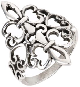 closeoutwarehouse 925 sterling silver noble fleur de lis ring size 8