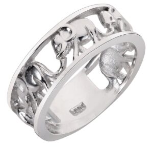 closeoutwarehouse 925 sterling silver elephant family migration ring size 6