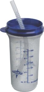 medline dynd80552 graduated non-insulated carafes with straw, clear sparkly, 16 oz (pack of 60)