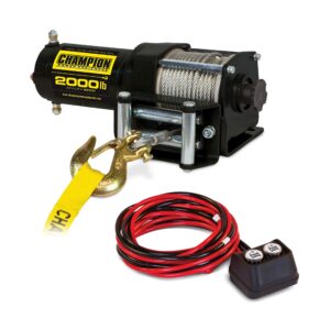 champion power equipment 2000-lb. atv/utv winch kit