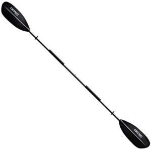 Cannon Paddles Escape E Kayak Paddle with Black Fiberglass Reinforced Polymer Blades (2-Piece), Silver/Black, 240cm