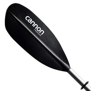 Cannon Paddles Escape E Kayak Paddle with Black Fiberglass Reinforced Polymer Blades (2-Piece), Silver/Black, 240cm