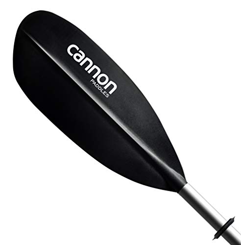 Cannon Paddles Escape E Kayak Paddle with Black Fiberglass Reinforced Polymer Blades (2-Piece), Silver/Black, 240cm