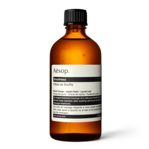 aesop breathless botanical massage oil | 100ml/3.4 fl oz muscle relaxer massage oil |sore muscle oil massage for all skin types | paraben-free, cruelty-free & vegan massage oil