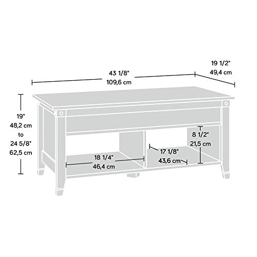 Sauder Carson Forge Lift-Top Coffee Table, Washington Cherry finish