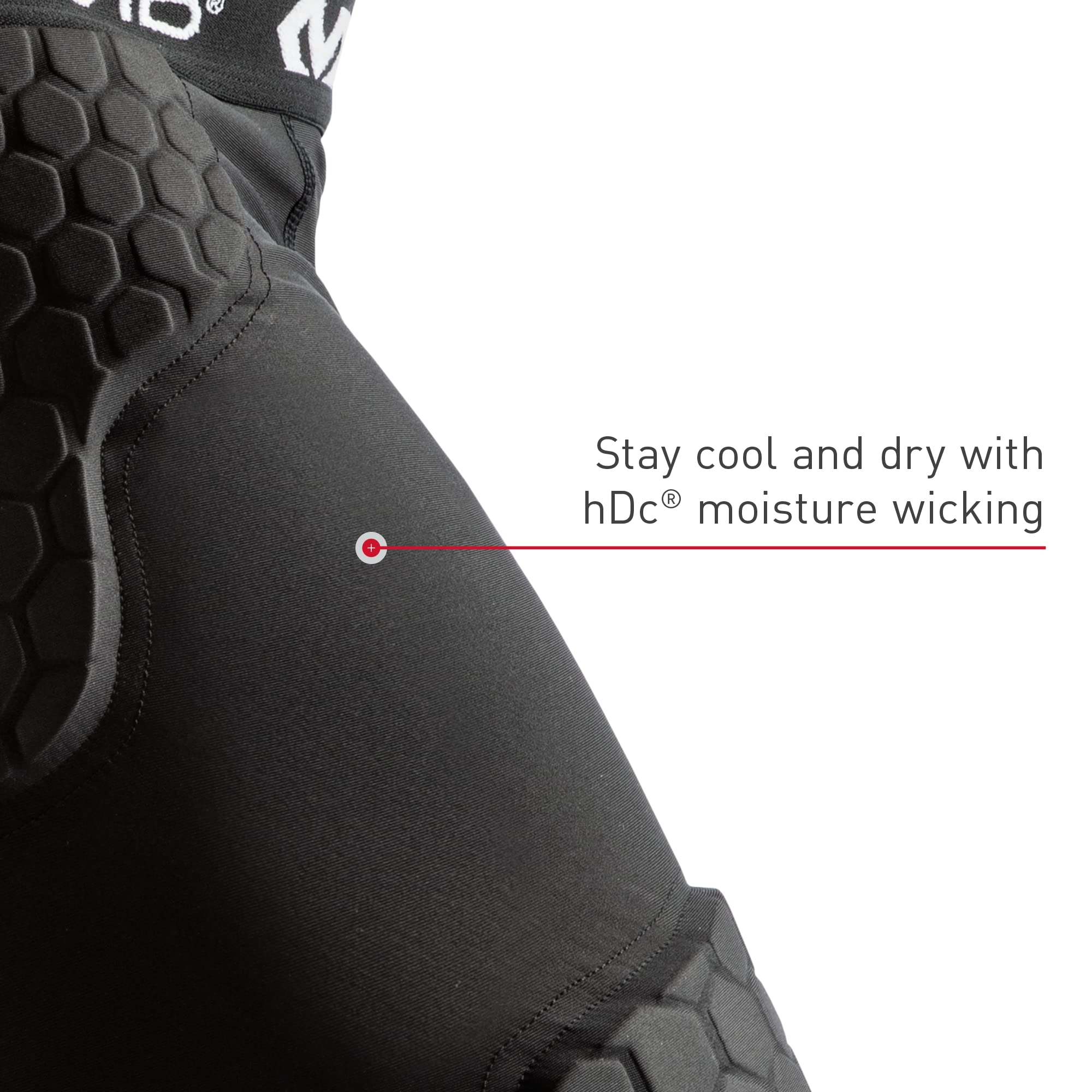 McDavid Padded Compression Shorts with HEX Pads. Dual-Density Thudd Tights with Hip, Tailbone, Thigh Padding. for Men and Women. with Cup Pocket Black