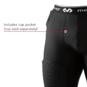 McDavid Padded Compression Shorts with HEX Pads. Dual-Density Thudd Tights with Hip, Tailbone, Thigh Padding. for Men and Women. with Cup Pocket Black