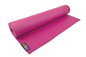 gofit non-slip yoga mat - mat with yoga posture wall chart,pink,gofgfyogapk