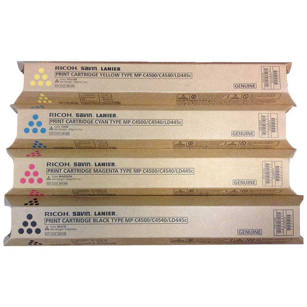 Ricoh Part# 841342. 841343. 841344. 841345 Toner Cartridge Set (OEM)