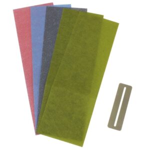 rosette guitar fret polishing kit- the utimate fret cleaning system with 4 grades of quality polishing cloths