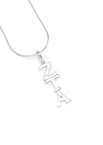 the collegiate standard zeta tau alpha sterling silver lavaliere pendant/sorority jewelry and accessories/necklaces