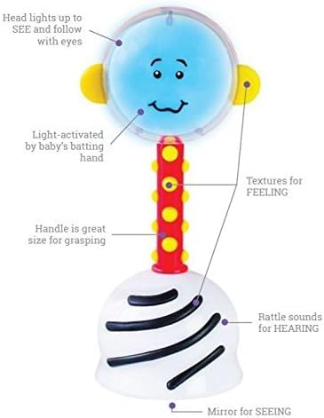 SmartNoggin NogginStik Developmental Light-Up Rattle for Infants up to 12 months