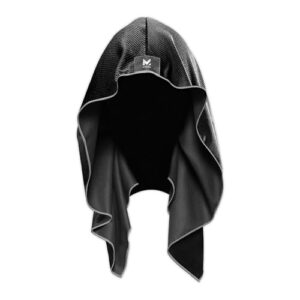 mission cooling hoodie towel, black - soft, durable microfiber - cools up to 2 hours - upf 50 sun protection - machine washable