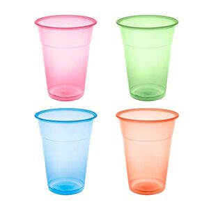 party essentials soft plastic 12-ounce party cups/tumblers, 40-count, assorted neon