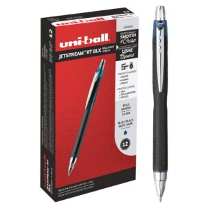 uniball jetstream rt blx 12 pack, 1.0mm medium blue/black, wirecutter best pen, ballpoint pens, ballpoint ink pens | office supplies, ballpoint pen, colored pens, fine point, smooth writing pens