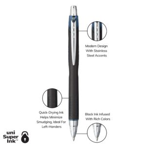 Uniball Jetstream RT BLX 12 Pack, 1.0mm Medium Blue/Black, Wirecutter Best Pen, Ballpoint Pens, Ballpoint Ink Pens | Office Supplies, Ballpoint Pen, Colored Pens, Fine Point, Smooth Writing Pens