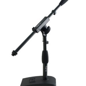 Gator Frameworks Short Weighted Base Microphone Stand with Soft Grip Twist Clutch, Boom arm, and both 3/8" and 5/8" Mounts; Base Dimensions - 4.5" X 8" (GFW-MIC-0821)