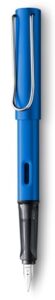 lamy al-star fountain pen - elegant design cool pens, best pens for smooth writing, light aluminum - ocean blue broad point pen