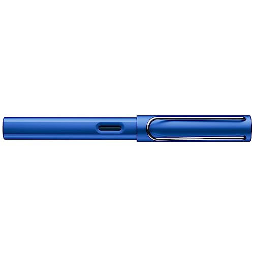 Lamy AL-star Fountain Pen - Elegant Design Cool Pens, Best Pens For Smooth Writing, Light Aluminum - Ocean Blue Broad Point Pen