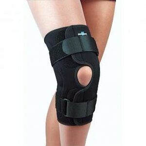 fla orthopedics fl37-350lgblk safe-t-sport wrap-around hinged knee brace - si...