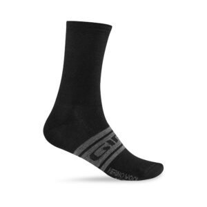 giro seasonal merino wool adult cycling socks - black/charcoal (2024), large