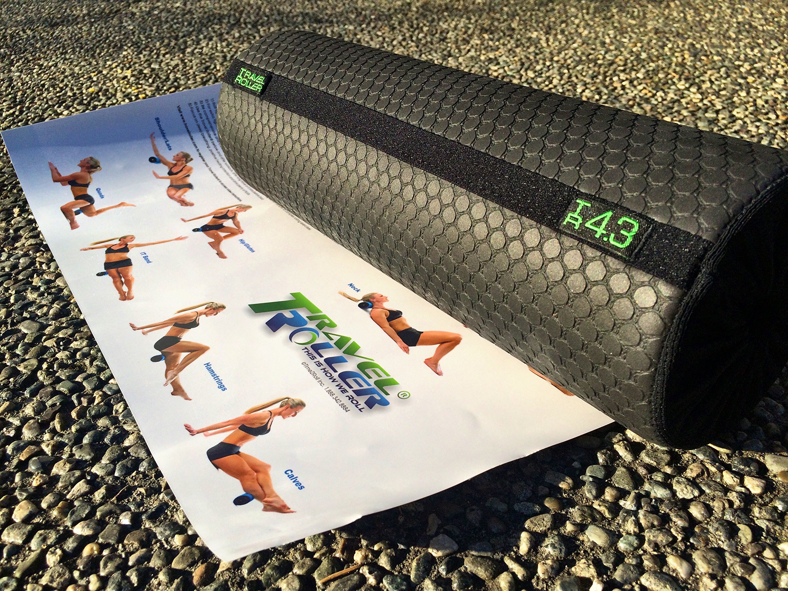 Travel Roller 4.3 Original Foam Roller - Blue, Includes Exersice poster and Free online Instructions