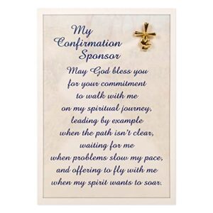 abbey gift 3.75" x 5.5" confirmation sponsor pin and card