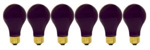 ge lighting a19 black light incandescent light bulb, 60-watt replacement, medium base, 6-pack