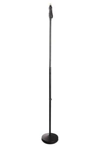 pyle universal microphone stand - m-6 mic mount holder and height adjustable from 27.5” to 57.5” inch high w/ compact round base plate - quick setting lock-tight knob lightweight and reliable pmks40