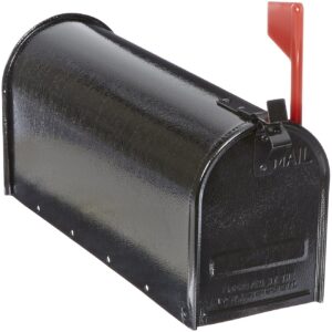 tapco 034-00115 steel economy mailbox, 19" length x 7" width x 9" height, black