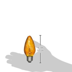 GE G E LIGHTING 75339 Amber Flame Shaped Bulb, 25W, 2-Pack, 2 Count (Pack of 1)