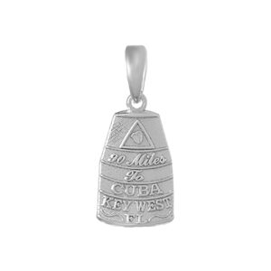 925 sterling silver travel charm, small buoy southern most point usa key west, fl