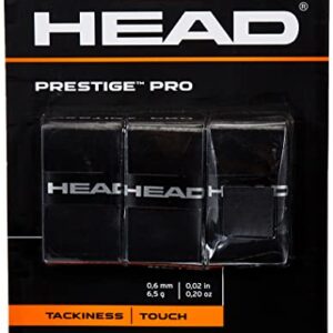 HEAD Prestige Pro Racquet Overgrip - Tennis Racket Grip Tape - Black, 3 Pack