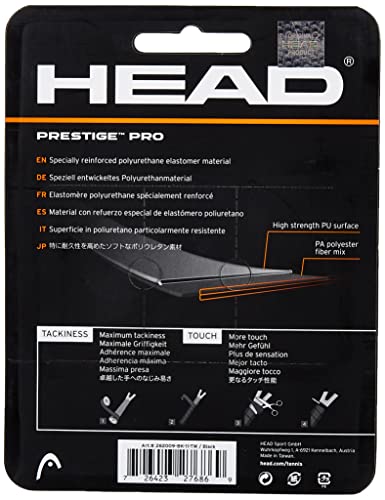 HEAD Prestige Pro Racquet Overgrip - Tennis Racket Grip Tape - Black, 3 Pack