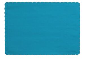 creative converting (897121b) 50 count touch of color paper placemats, turquoise -