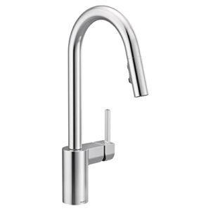 moen align chrome one-handle modern kitchen pulldown faucet with reflex docking system and power clean spray technology, 7565