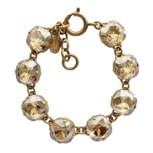 catherine popesco goldtone crystal round bracelet, champagne 1696g