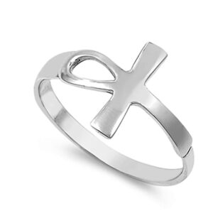 closeoutwarehouse 925 sterling silver protection from harm ankh cross ring size 8