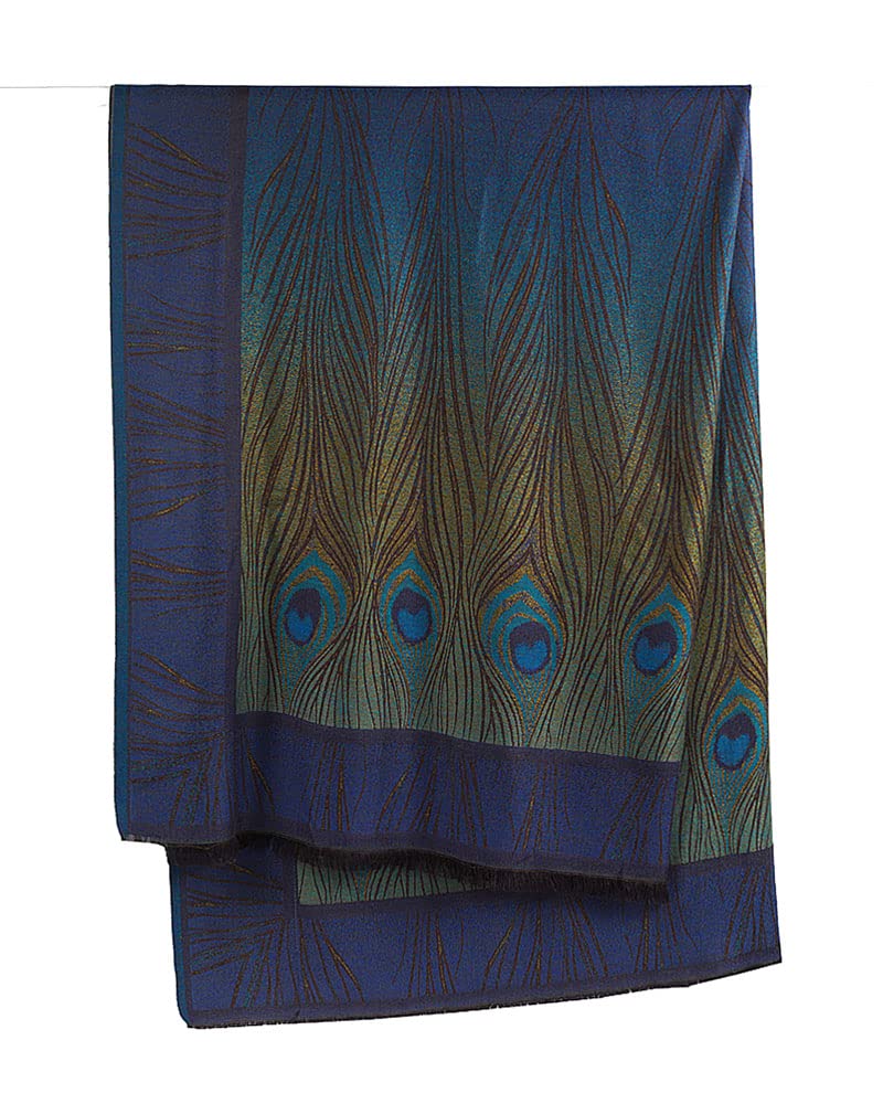 MMA Shawl Scarf Womens Shawls Warm Like Pashmina Scarf Wrap Evening or Day Peacock Design