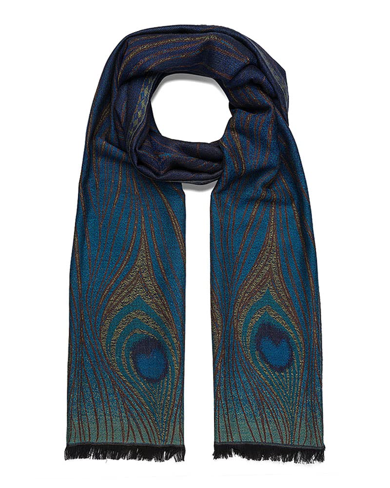 MMA Shawl Scarf Womens Shawls Warm Like Pashmina Scarf Wrap Evening or Day Peacock Design