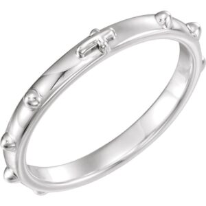 bonyak jewelry sterling silver rosary ring - size 7